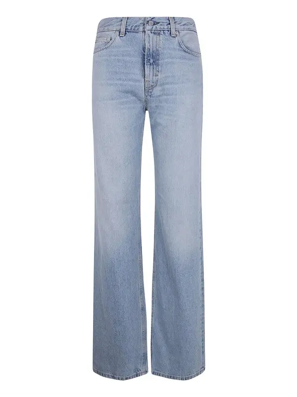 HAIKURE Korea High-rise Wide-leg Jeans - Blue