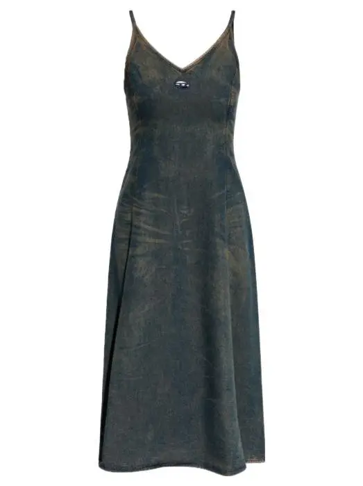 DIESEL® De-beld-s V-neck Denim Dress - Navy Blue