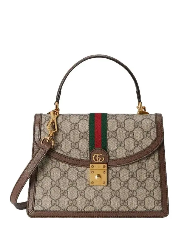 Gucci Ophidia Small Top Handle Bag - Beige/ebony