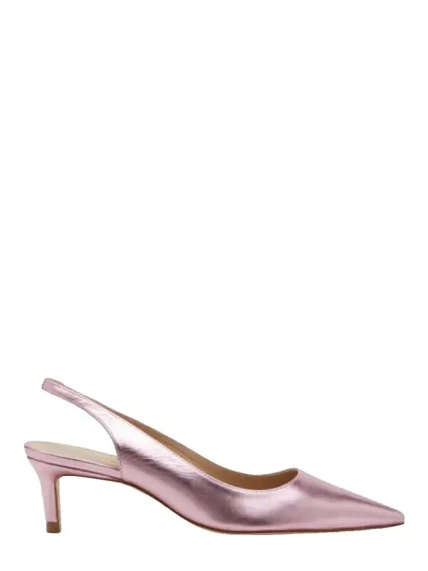 STUART WEITZMAN Metallic Slingback Low Heel Pumps - Pink
