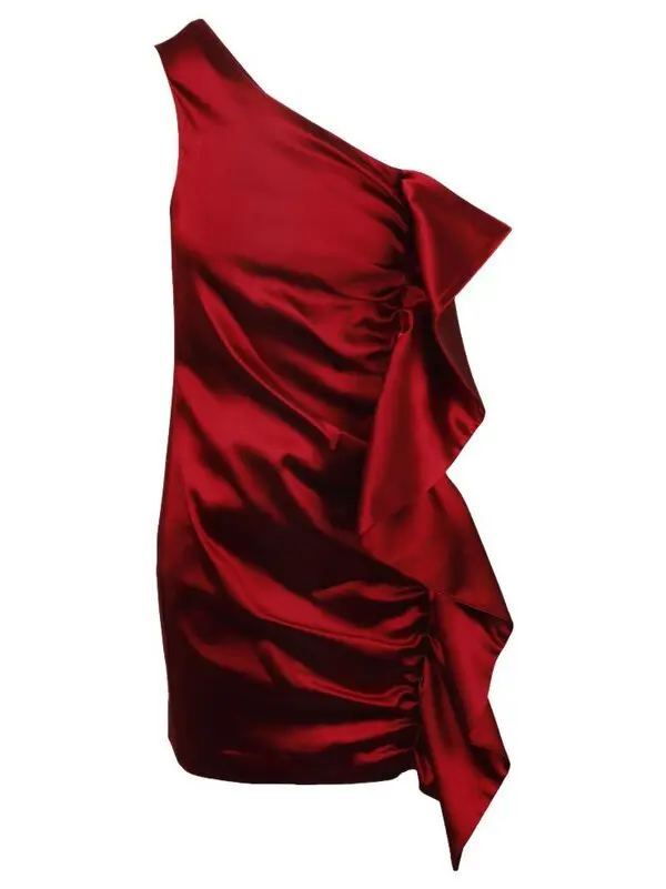 P.a.r.o.s.h One-shoulder Ruffled Mini Dress - Red