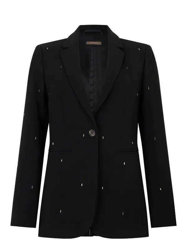 Peserico Embellished Single-breasted Blazer - Black