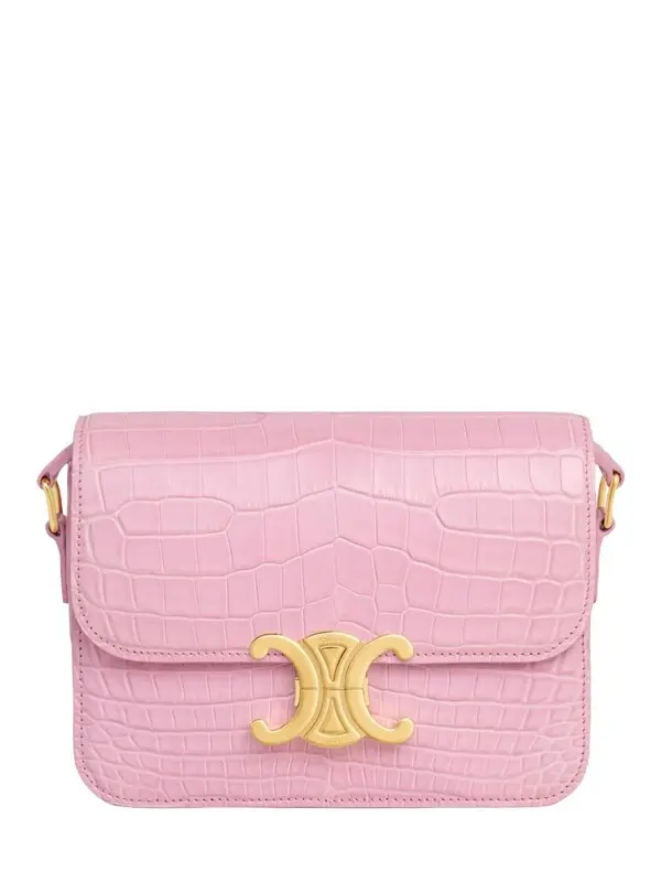 Celine Teen Triomphe Flap Shoulder Bag - Silk Pink