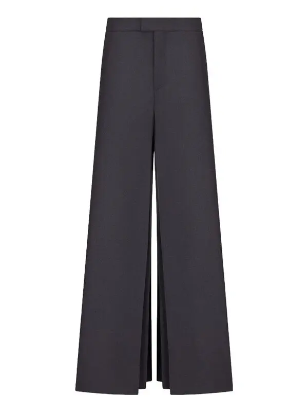 Dior Wide-leg Pleated Trousers - Gray
