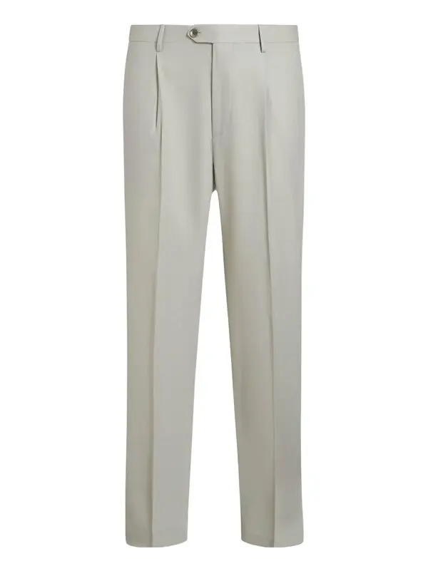Etro Wool Trousers With Pleats - Gray