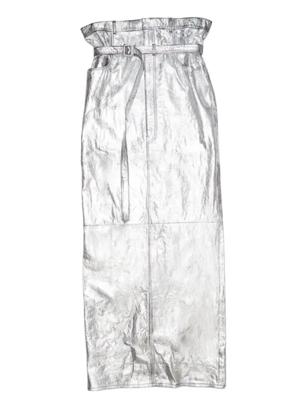Acne Studios Metallic Belted Maxi Skirt - White