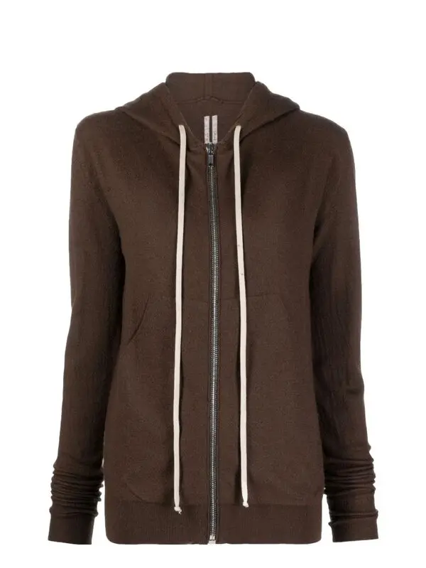 Rick Owens Zip-up Cashmere Hoodie - Black