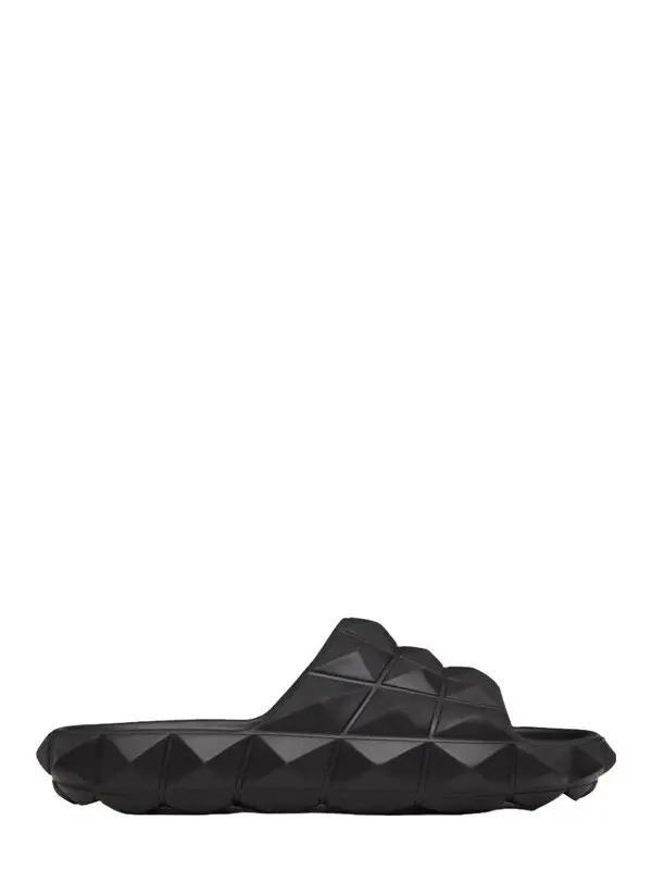 Valentino Garavani Roman Stud Slip-on Flat Slides - Black