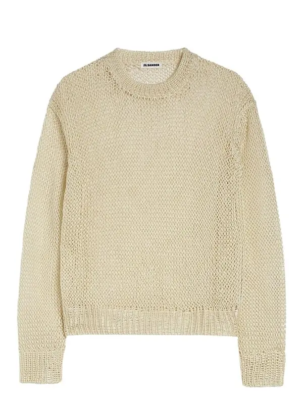 JIL SANDER Open Knit Crewneck Jumper - Natural