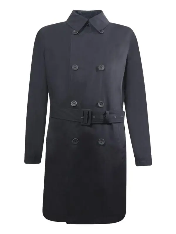 Herno Double-breasted Belted Coat - Black