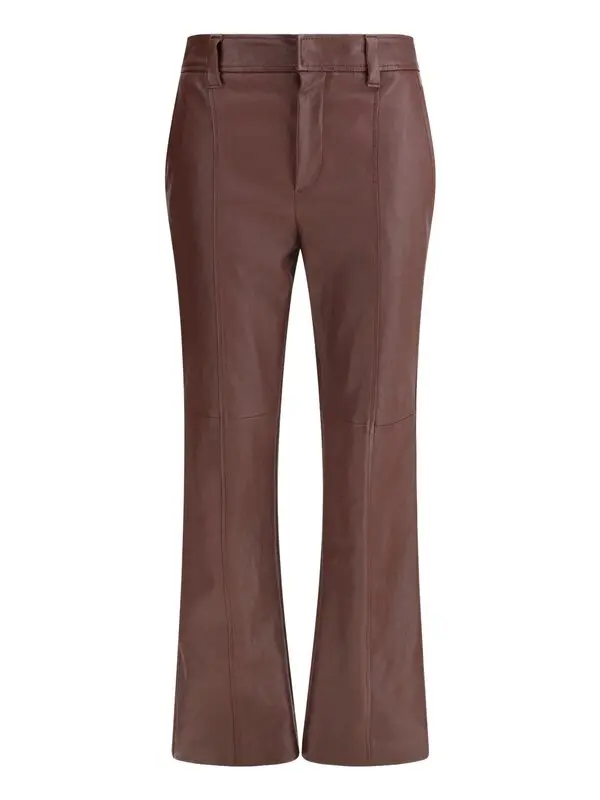 Brunello Cucinelli Leather Cigarette Trousers - Red