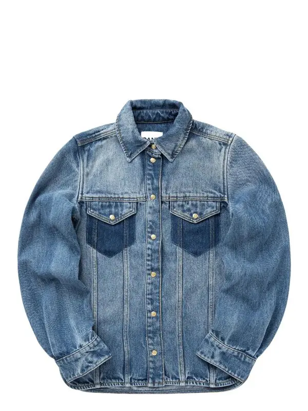 GANNI Buttoned Denim Shirt - Blue