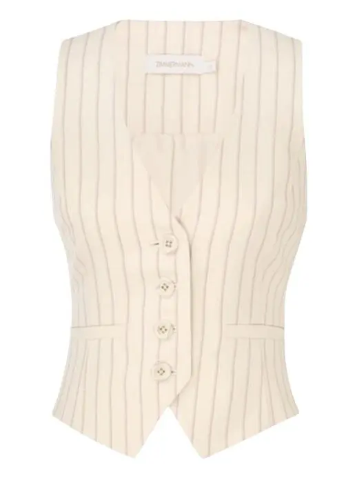 Zimmermann Tranquillity Striped Vest - Cream