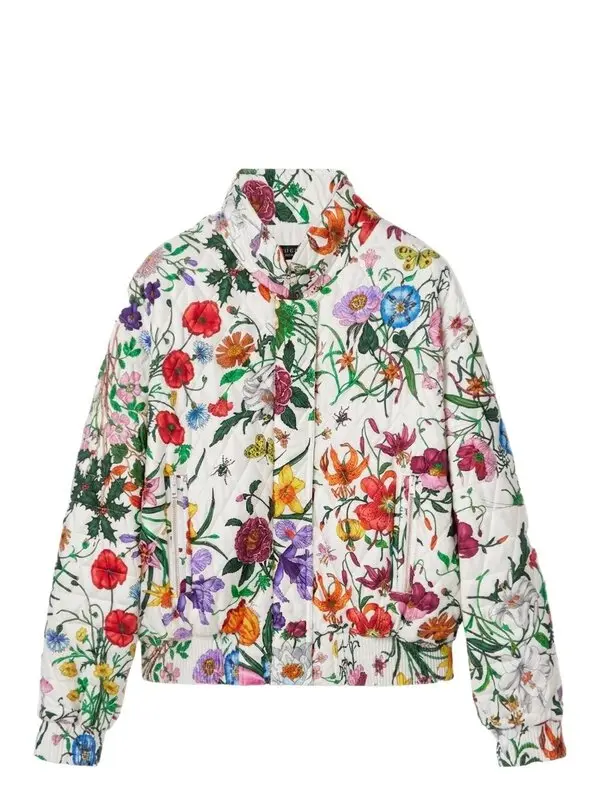 Gucci Printed Quilted Silk Jacket - Multicolor