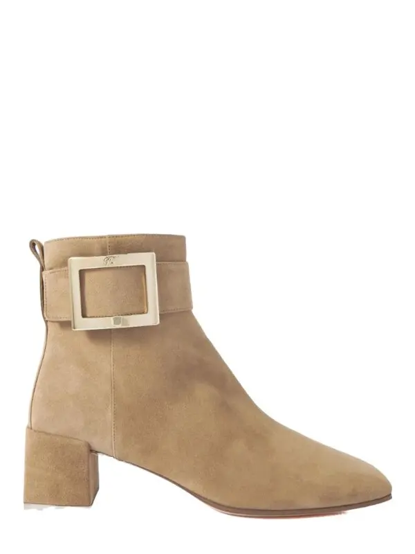 ROGER VIVIER So Vivier Buckle Ankle Boots - Sand-colored
