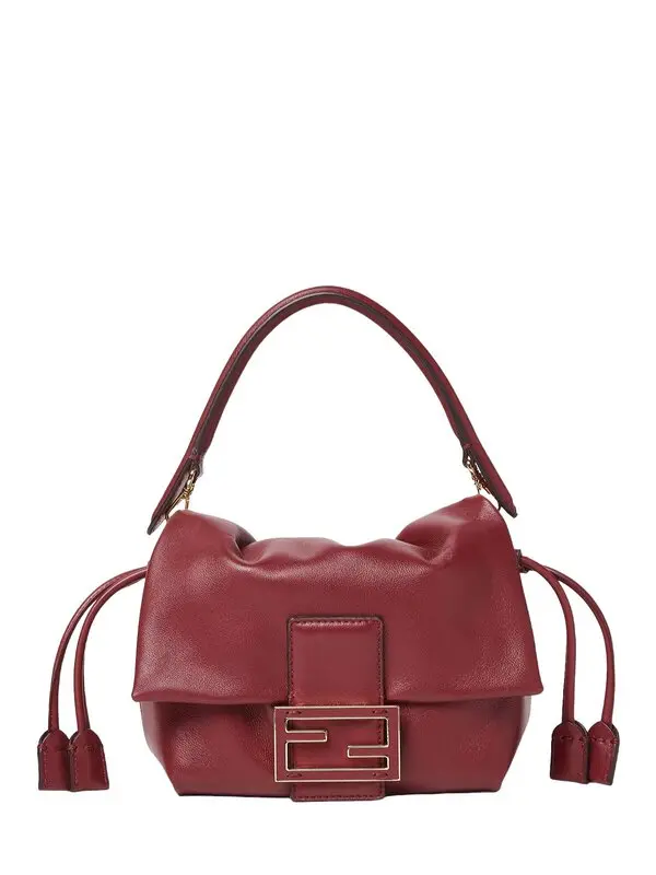 Fendi Small Baguette Bag With Ff Buckle - Red