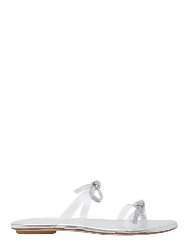 STUART WEITZMAN Embellished Bow Slippers - White