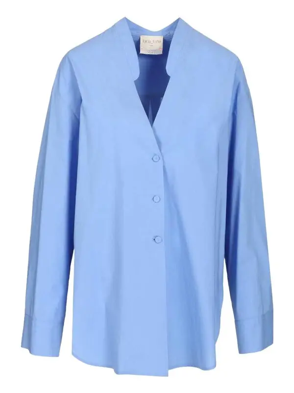 FORTE_FORTE Oversized Poplin Shirt - Light Blue