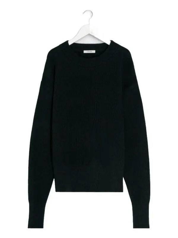 LEMAIRE Crewneck Ribbed Sweatshirt - Black