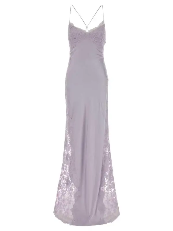 Ermanno Scervino Lace Panel Maxi Dress - Gray