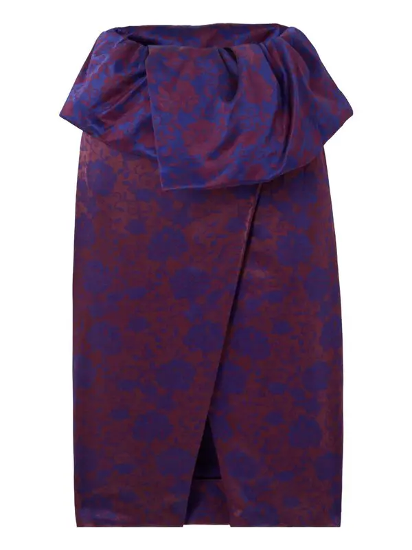 Dries Van Noten Asymmetrical Peplum Wrap Skirt - Red