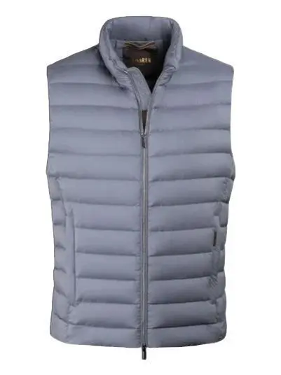 MOORER Sleeveless Zip-up Vest With Metal Zipper Pockets - Purple
