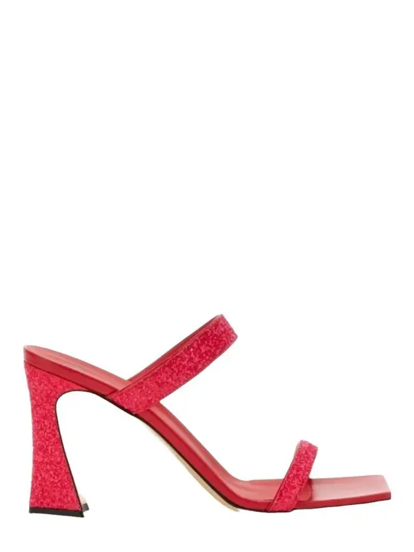 GIUSEPPE ZANOTTI Flaminia Glitter Mule Sandals - Red