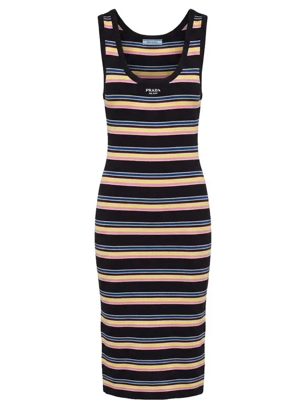 Prada Sleeveless Striped Dress - Blue