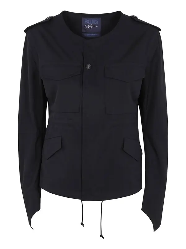 Yohji Yamamoto Long Sleeved Buttoned Jacket - Black