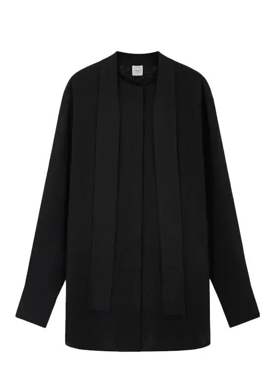 TOTEME Tie Detailed Shirt - Black