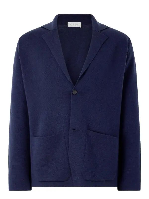 John Smedley Narah 2 Merino Wool Blazer - Blue