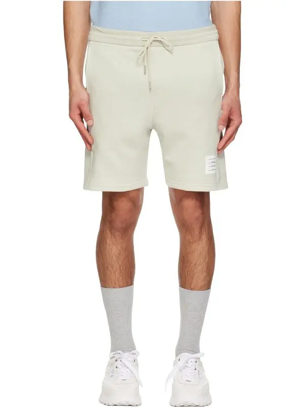 Thom Browne Mid-rise Track Shorts With Rib-knit Outseams - White