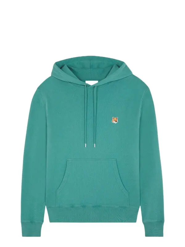 Maison Kitsuné Bold Fox Head Patch Drawstring Hoodie - Blue