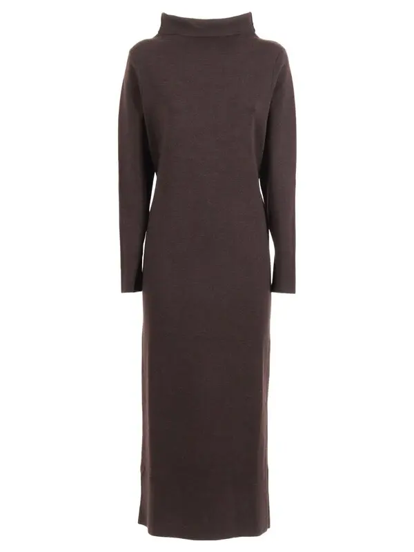 P.a.r.o.s.h Turtleneck Midi Dress - Brown