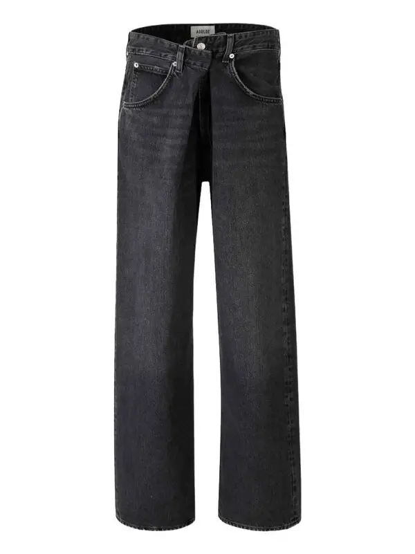 AGOLDE Vana High-rise Wide-leg Jeans - Black