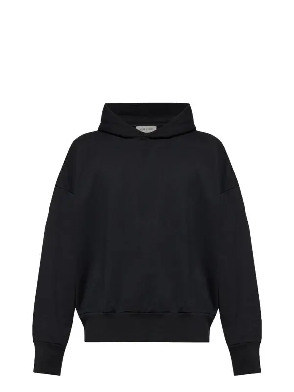 Fear Of God Dropped-shoulder Long Sleeved Hoodie - Black