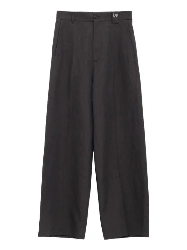 Balenciaga Bb Logo Wide-leg Trousers - Black