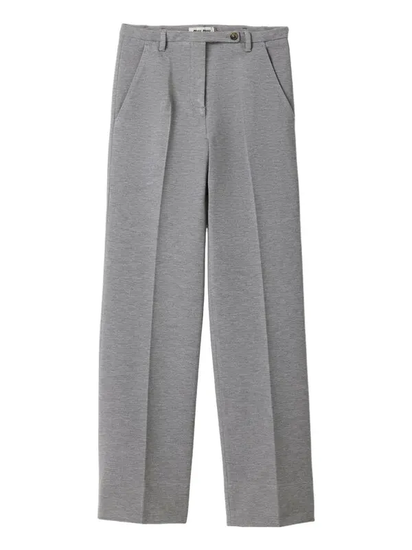 Miu Miu Straight-leg Pleated Trousers - Grey
