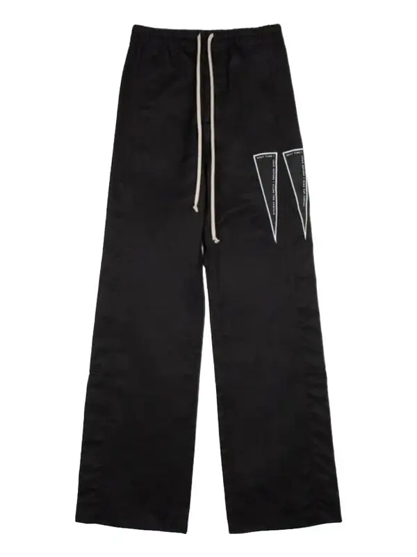 Rick Owens Logo-print Drawstring Trousers - Black