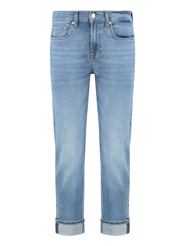 7 For All Mankind Slim Mid Rise Jeans - Blue