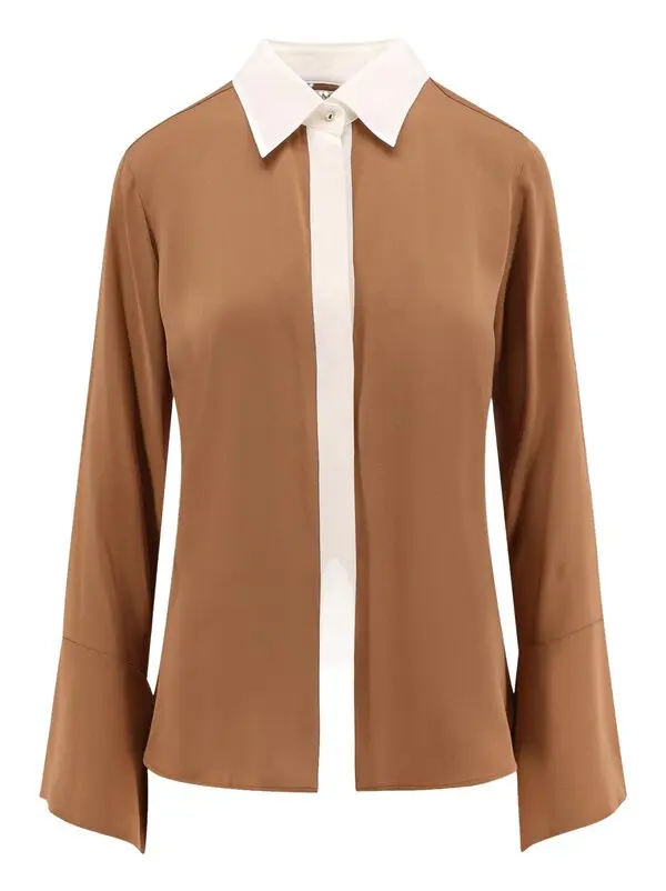 Max Mara Curved Hem Drop Shoulder Shirt - Nude