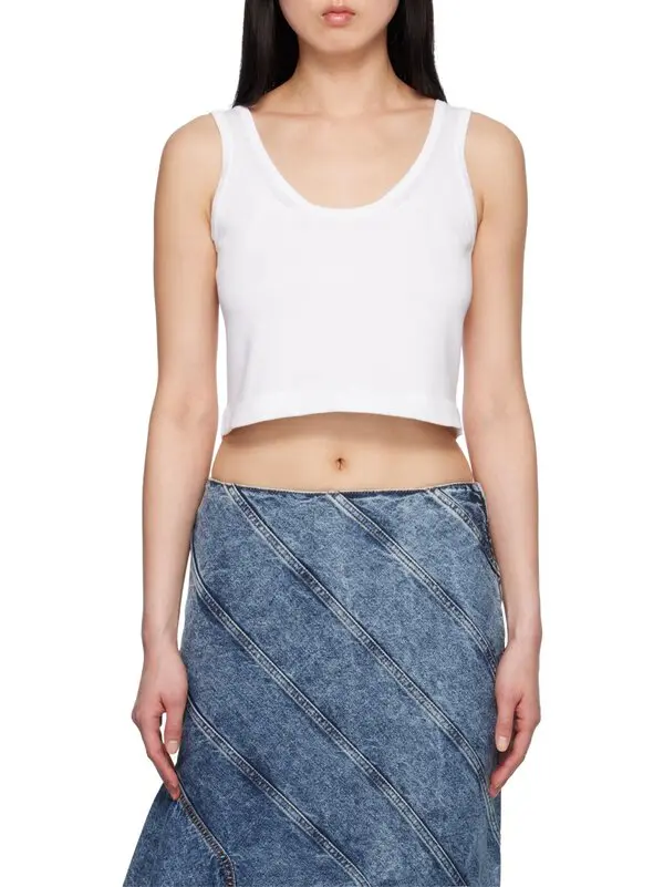 Alaïa Rib Knit Cropped Vest - White