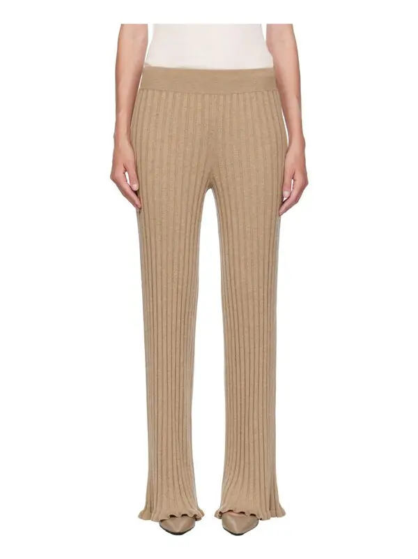 LISA YANG Eveline Ribbed Trousers - Beige