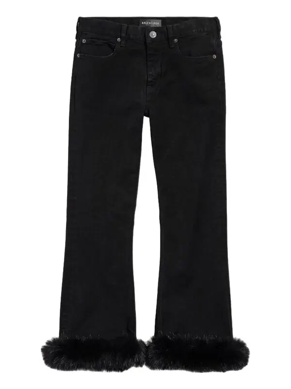Balenciaga Flared Trim Detailed Pants - Black