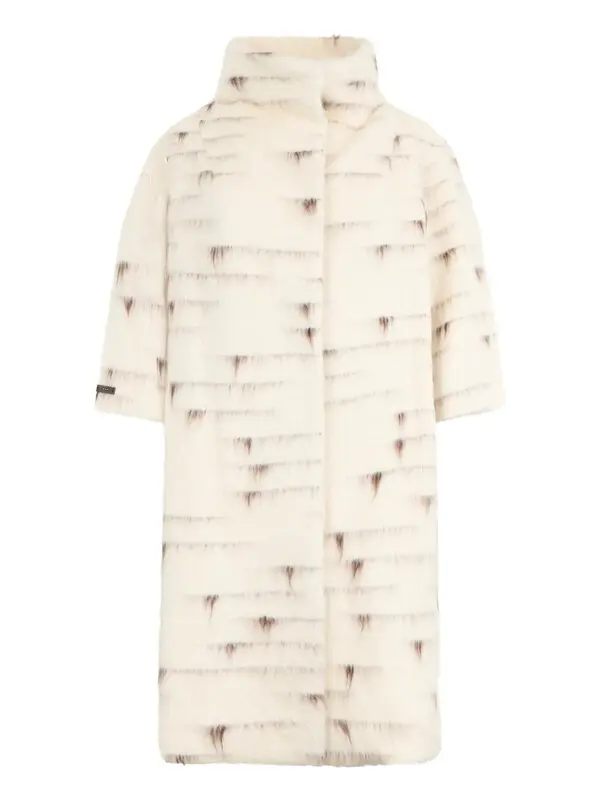 Peserico Funnel Neck Single-breasted Coat - White