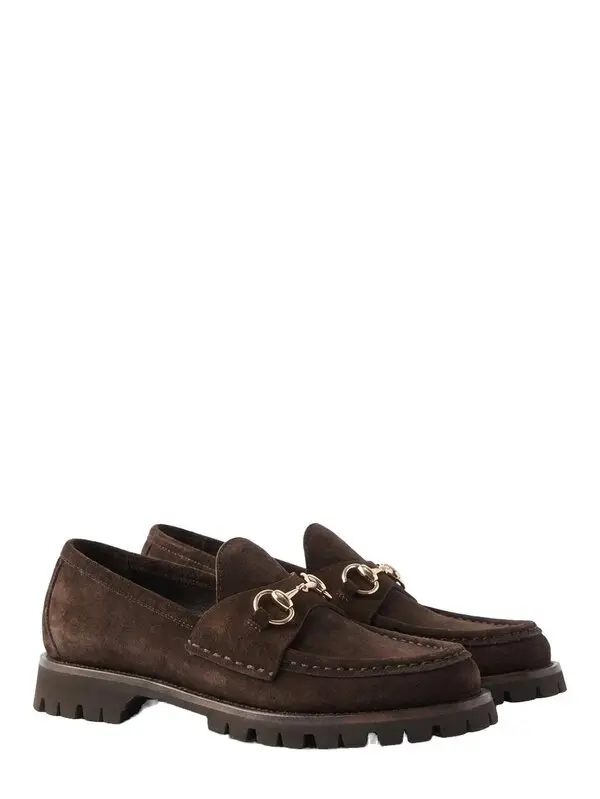 Gucci Suede Horsebit Loafers - Black