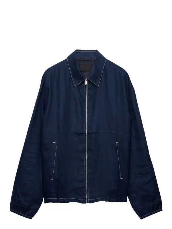 Prada Cotton Blouson Jacket - Blue