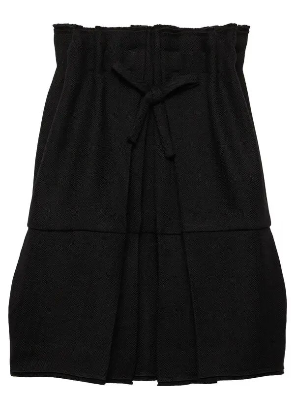 Prada Bow-detailed Pleated Mini Dress - Black