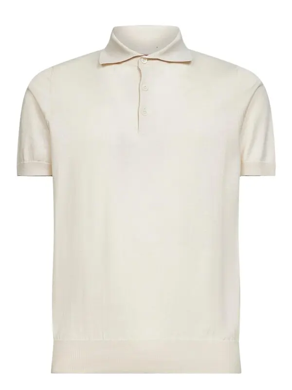 Brunello Cucinelli Short-sleeved Buttoned Polo Shirt - White