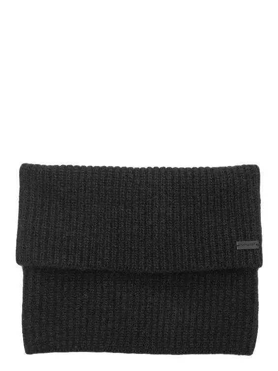 Saint Laurent Ribbed Knit Folded Collar - Black
